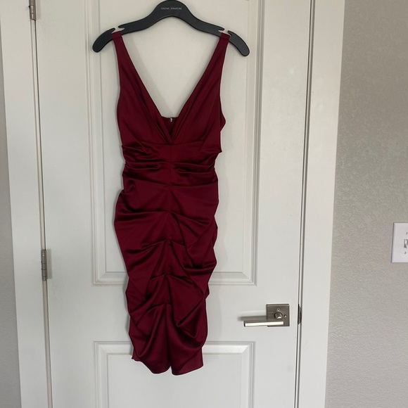 Xscape | Dresses | Silk Wine Colored Cocktail Dress | Poshmark